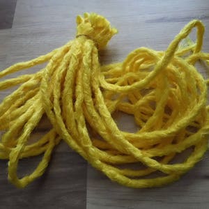 Synthetic Dreadlocks - Yellow Set of 10 SE - Natural Texture Microthin ...