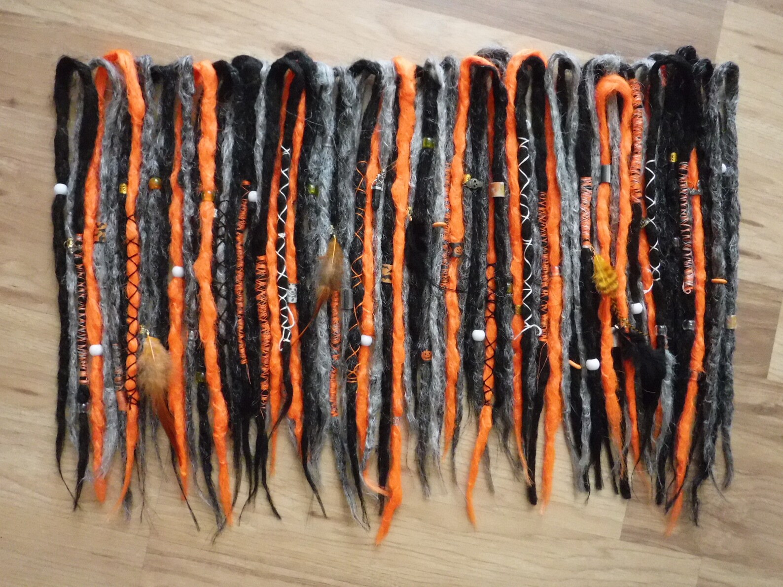 Synthetic Dreadlocks - Halloween Spooky Black and Orange Decorated Full ...