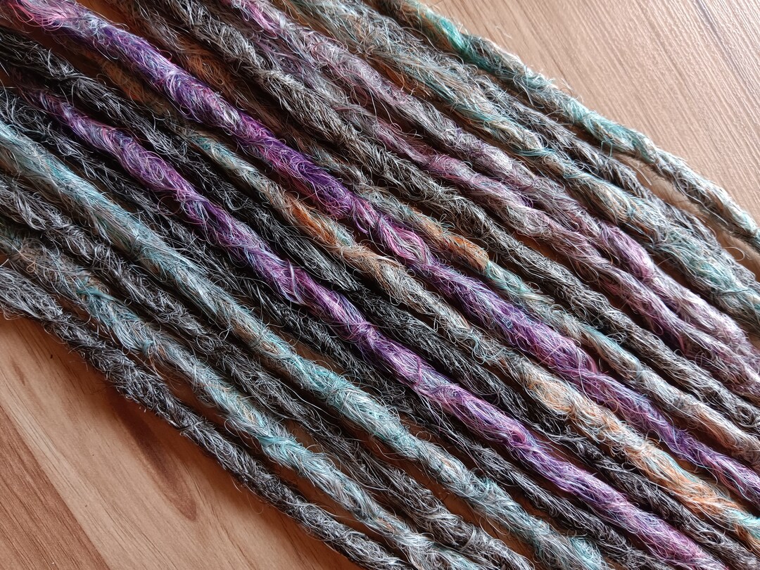Synthetic Dreadlocks Pastel Grey Blend 8 DE Bundle Natural Crochet ...