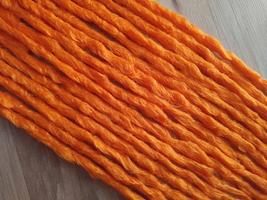 Synthetic Dreadlocks - Orange 8 DE Bundle - Natural Crochet Texture ...