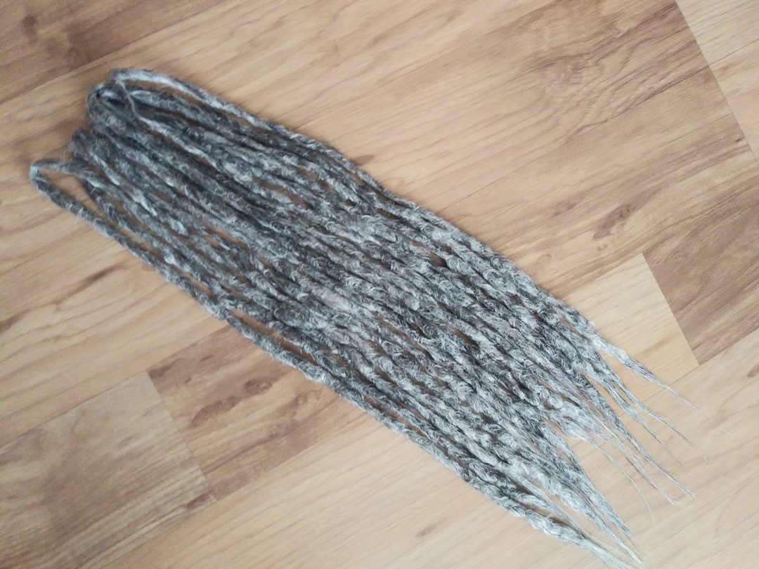 Synthetic Dreadlocks - #51 Grey 8 DE Bundle - Natural Crochet Texture ...