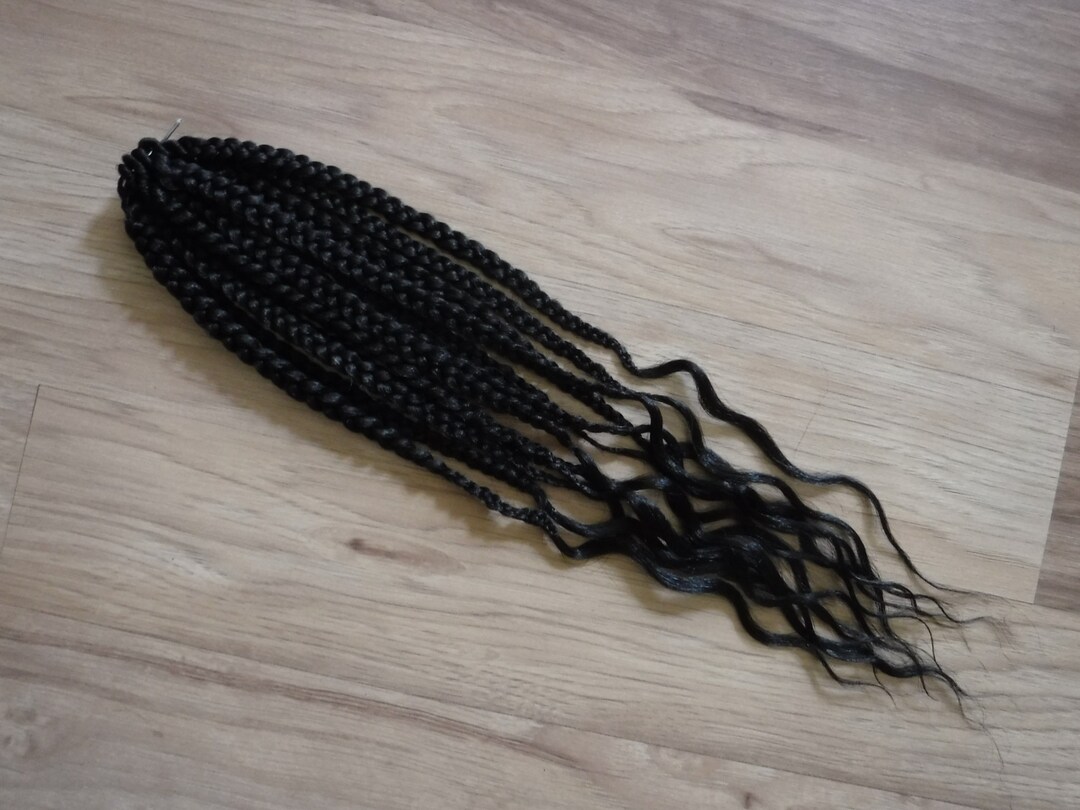 Synthetic Braids - Black 1B Wispy Ended Braid Quarter Set 12 Loop Ended ...
