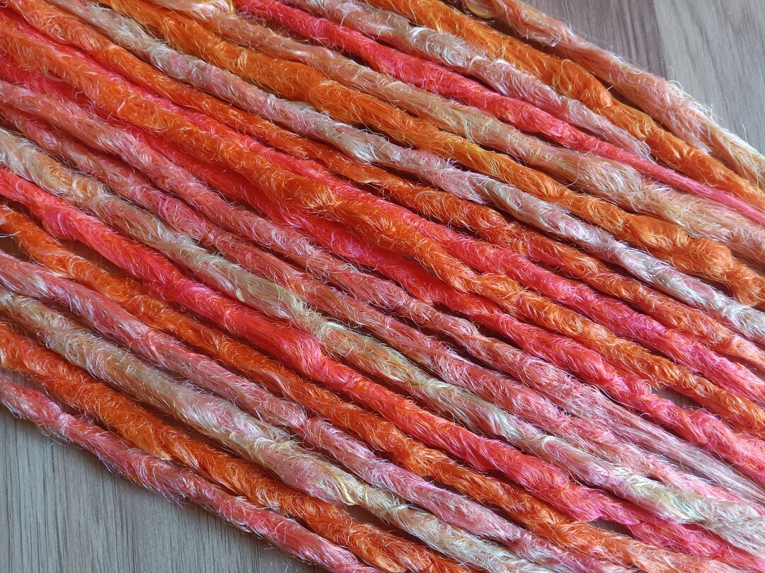 Synthetic Dreadlocks - Sunrise Blonde Orange Pink 10 DE Bundle ...