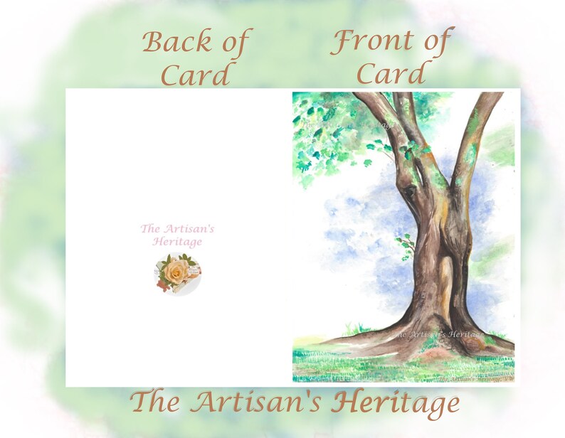 Tree Printable Card instant Digital Download tree & Nature Greeting ...