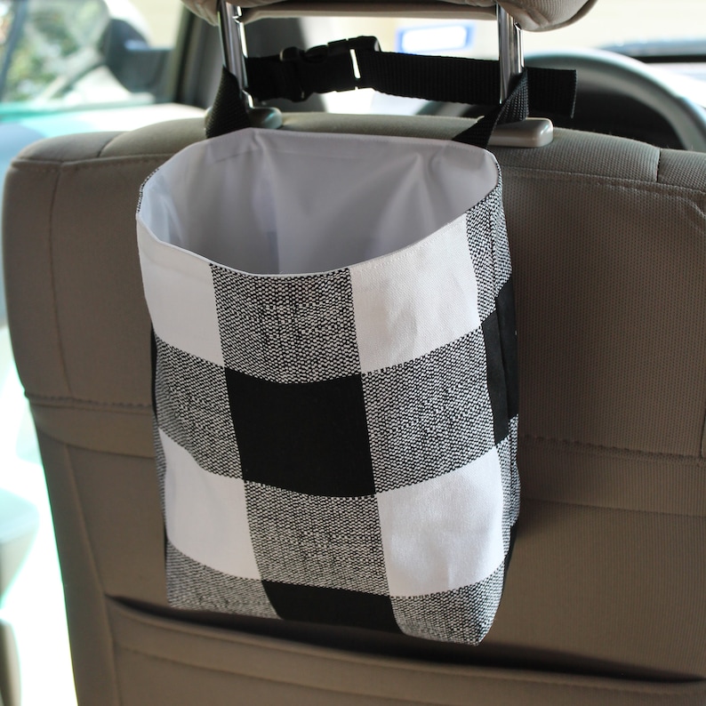 Reusable Car Trash Bag Black and White Buffalo - Etsy