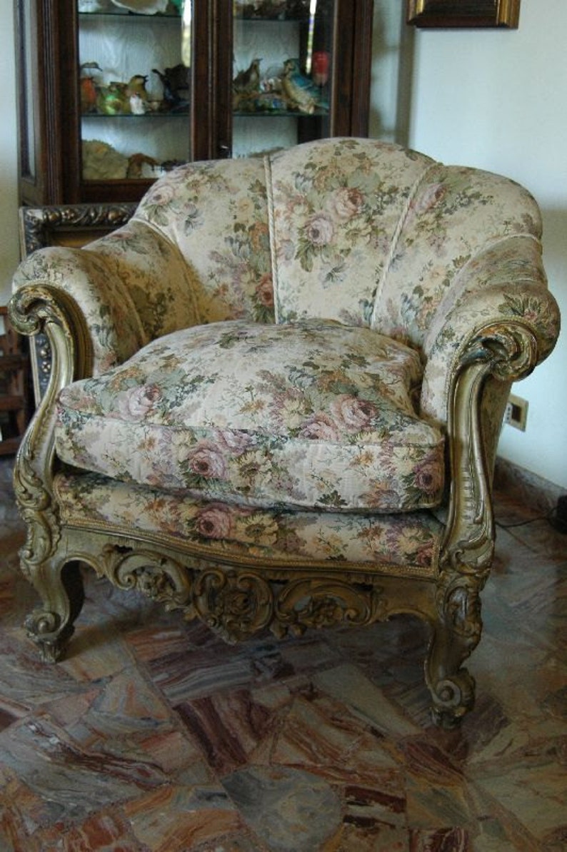 Italian Rococo Sofa and Chairs - White - Etsy