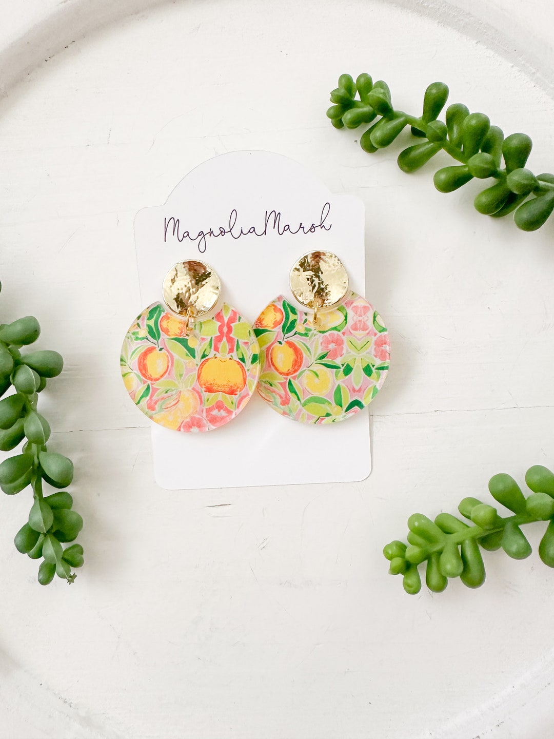 Preppy Acrylic Earrings, Circle Cutout Earrings, Gold Stud Earrings ...