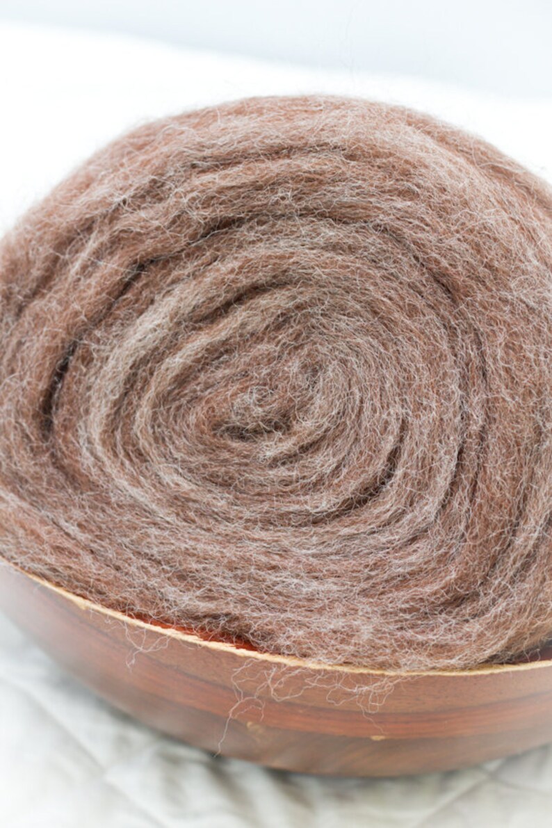 Natural Rose Grey Alpaca and Silk Roving - Etsy
