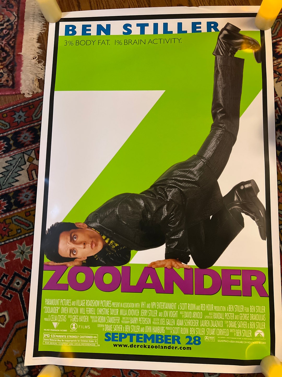 Original 2000’s Rare Zoolander Vintage Movie Promo Poster 40” X 27” Ben ...