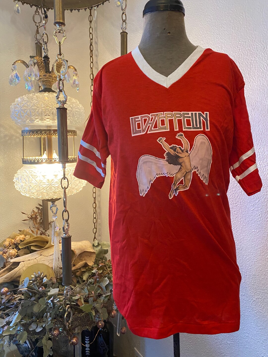 Fantastic Vintage Iron on Led Zeppelin Baseball T-shirt Unisex Medium ...