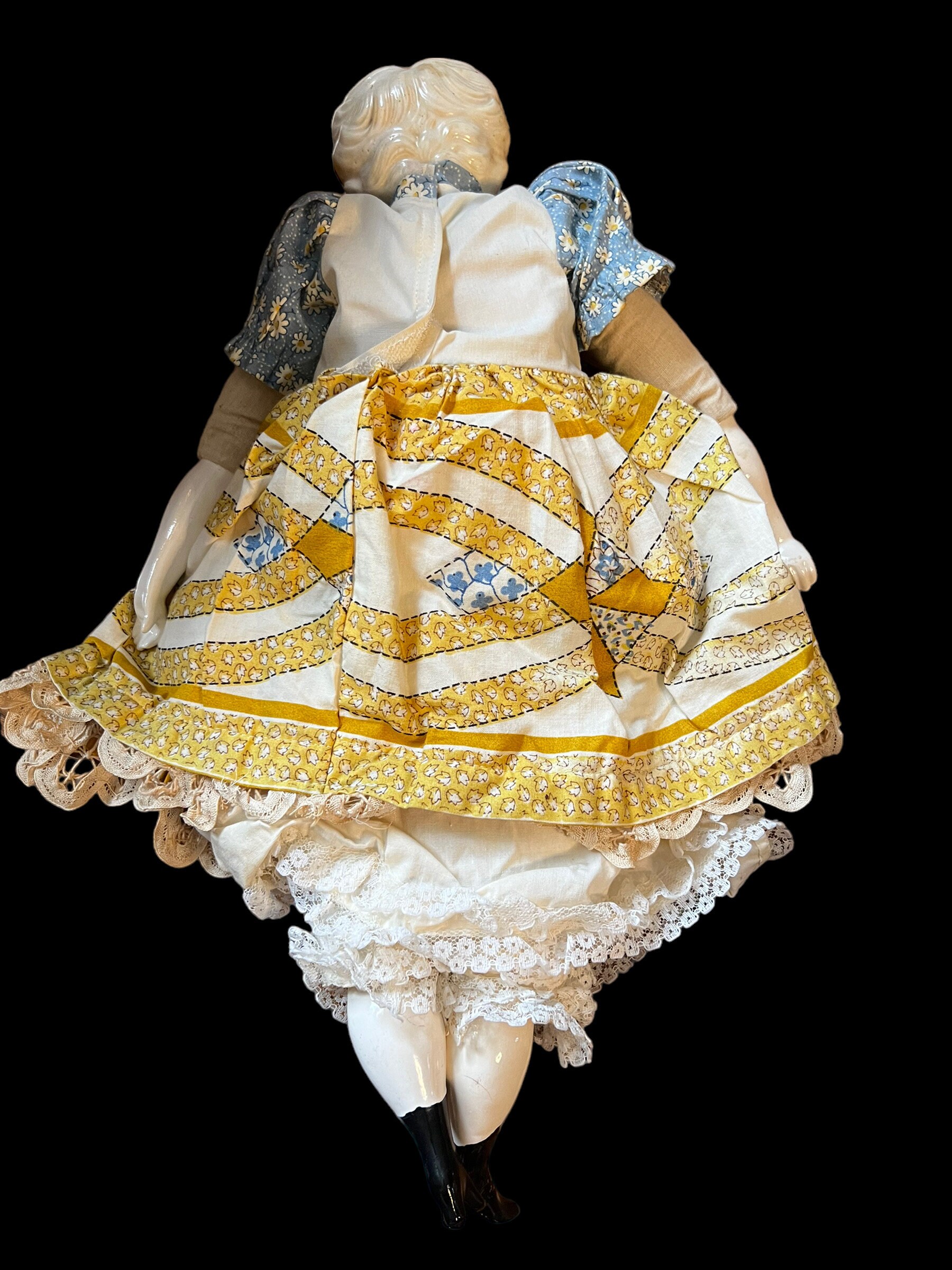 Antique Victorian Hand Painted Face and Arms Large Porcelain Doll - Etsy