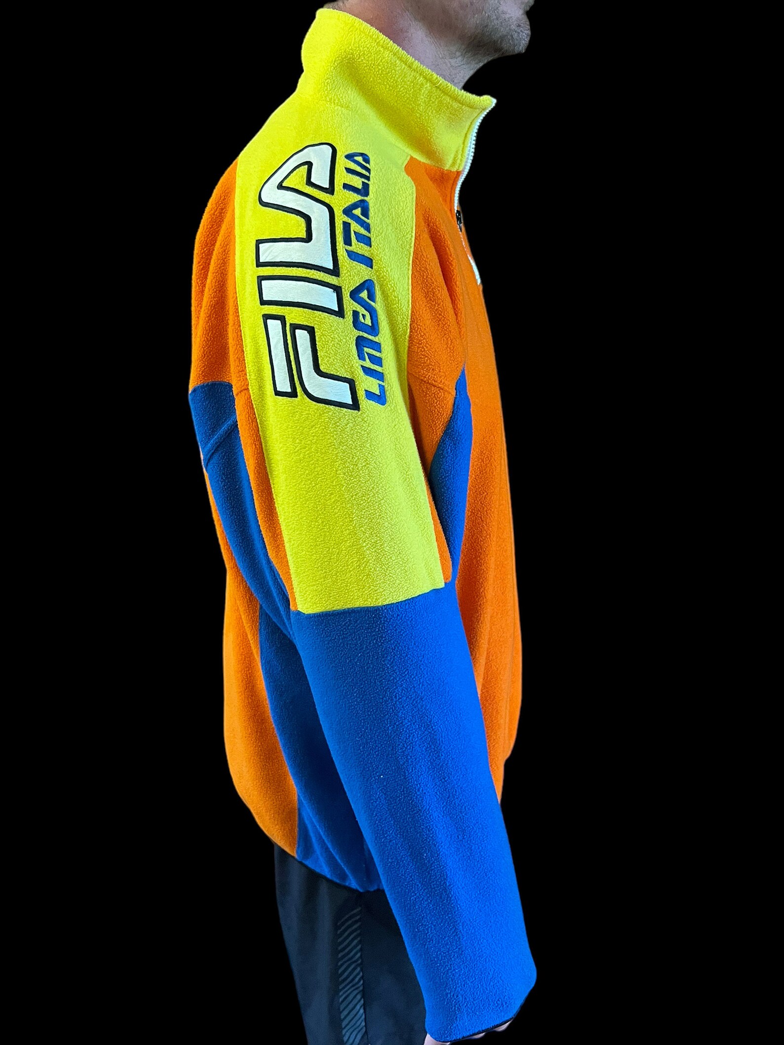 Super Sick 1990’s Fluorescent Color Block Fila Flannel Zip up Fleece ...