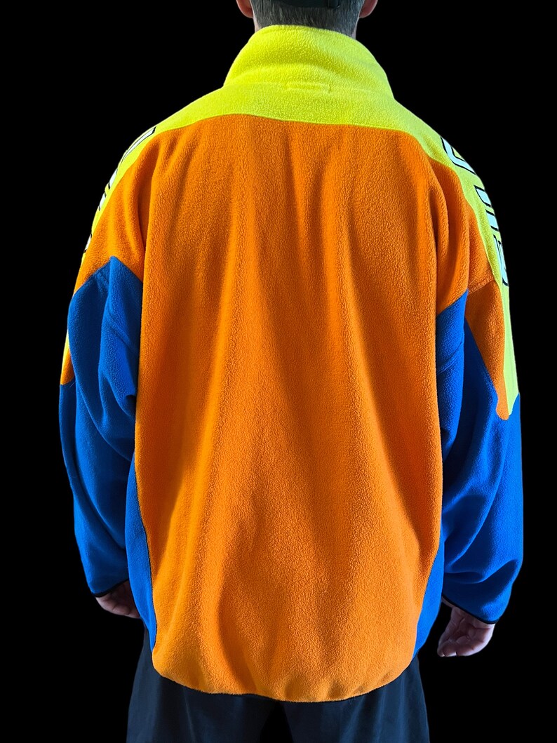 Super Sick 1990’s Fluorescent Color Block Fila Flannel Zip up Fleece ...