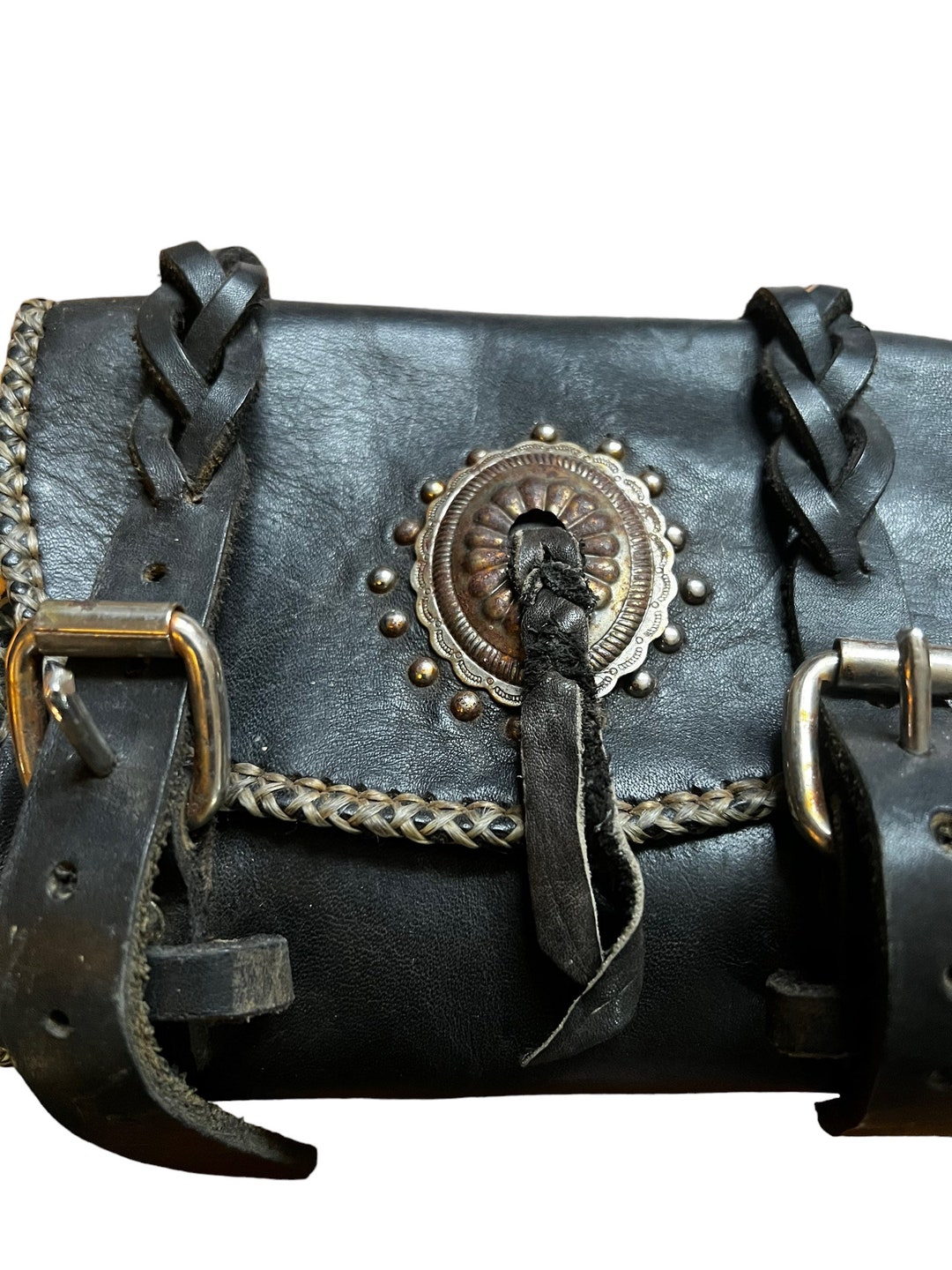 Timeless Vintage Biker Stunning Handmade Small Saddle Bag Purse With ...