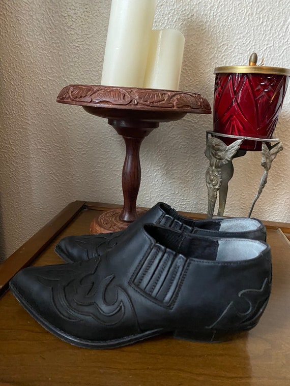 glamtastic vintage Seychelles 1990's leather goth wi… - Gem