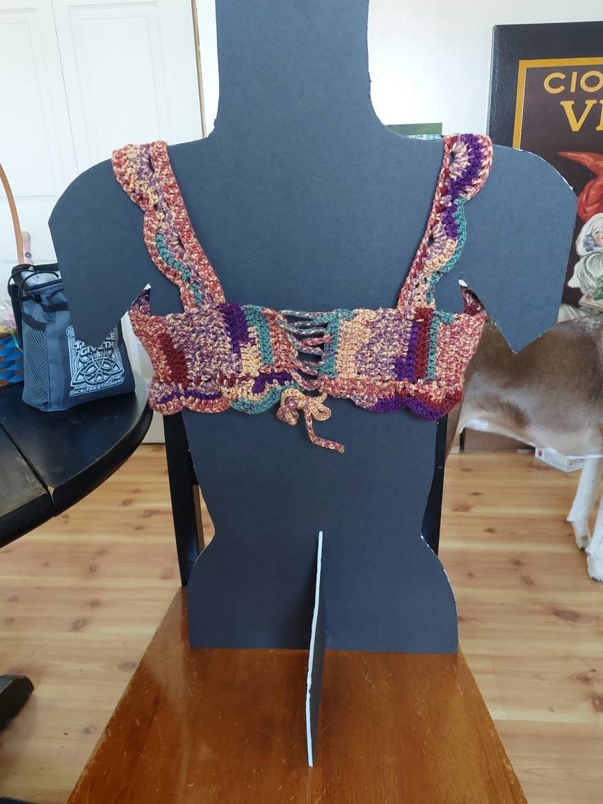 Mermaid Style Crochet Top Shell Bralette Bronze Earth Toned Bra ...