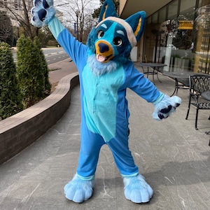 Bluey Inspired Kidcore Mascot Costume Fursuit Partial Custom Blue ...