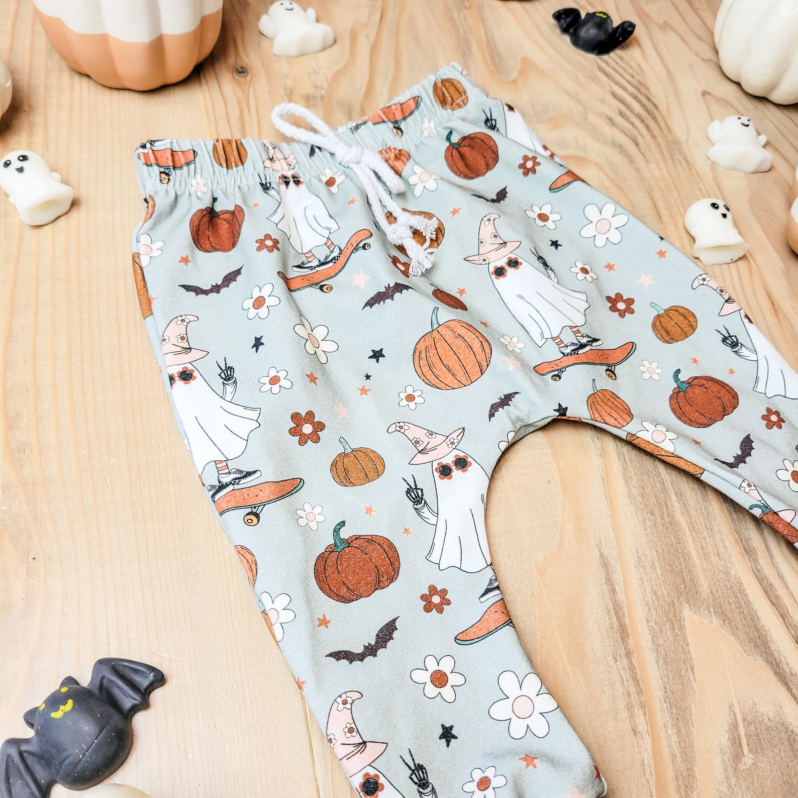 Spooky Ghost Skateboarder Halloween Joggers Baby Leggings - Etsy