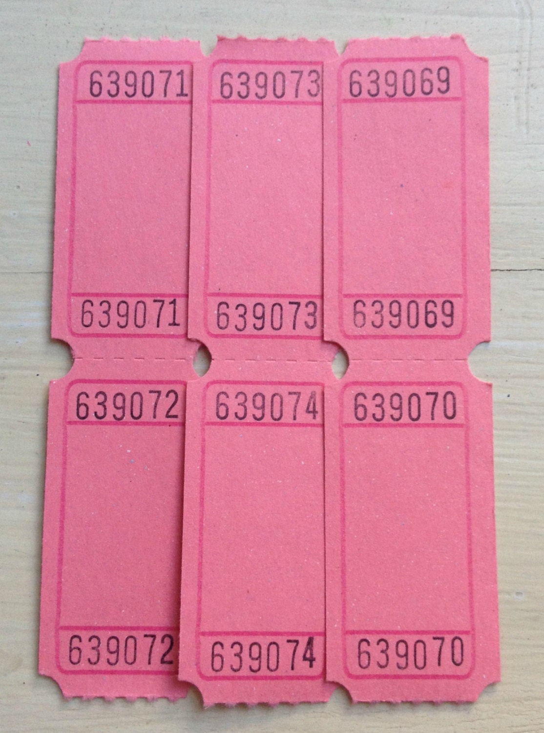 Blank Raffle Tickets Pink | Etsy