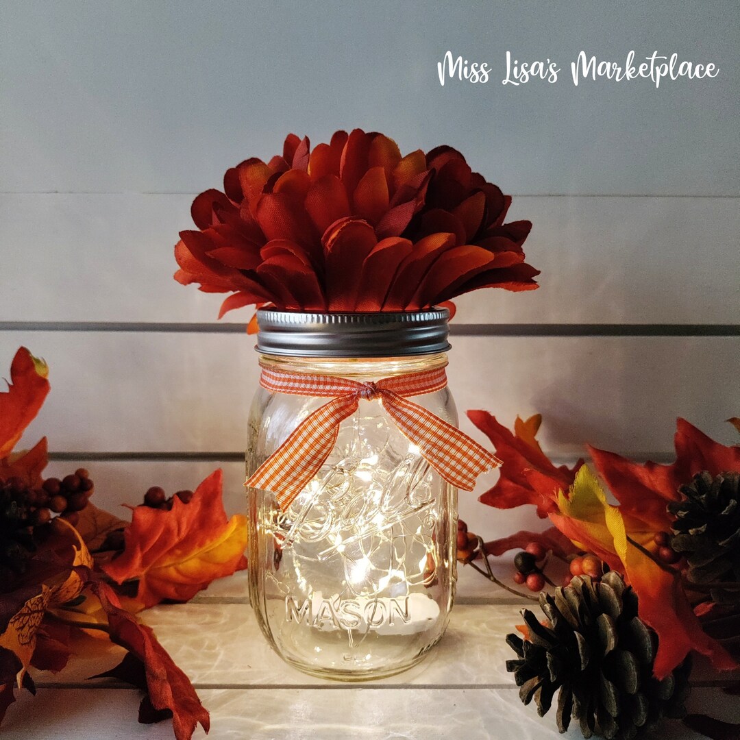 Fall Centerpiece, Mason Jar Centerpiece, Mason Jar, Mason Jars, Fall ...