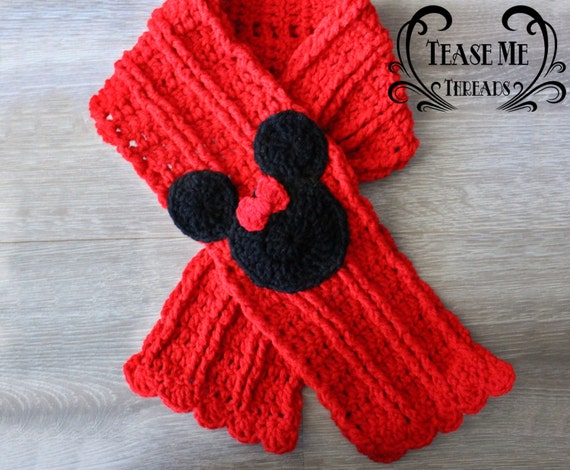 Minnie Mouse Crochet Scarf_Disney Minnie Scarf | Etsy