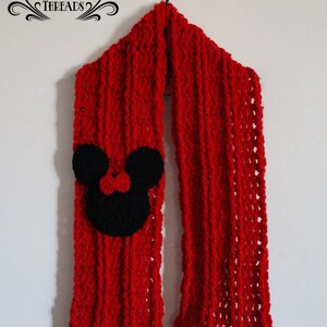 Minnie Mouse Crochet Scarf_disney Minnie Scarf - Etsy