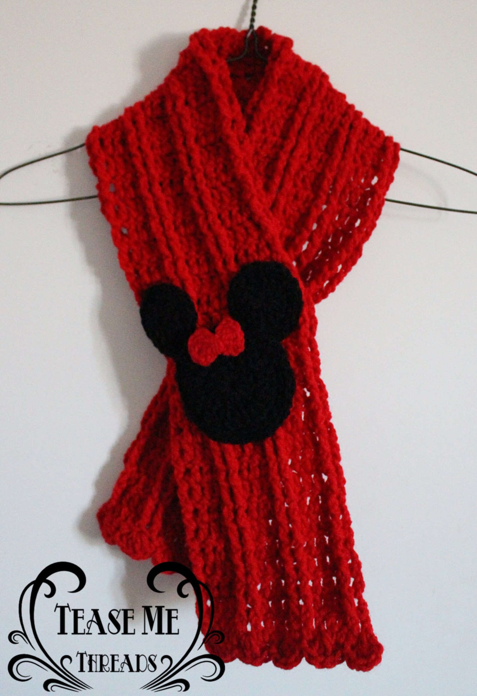 Minnie Mouse Crochet Scarf_disney Minnie Scarf - Etsy