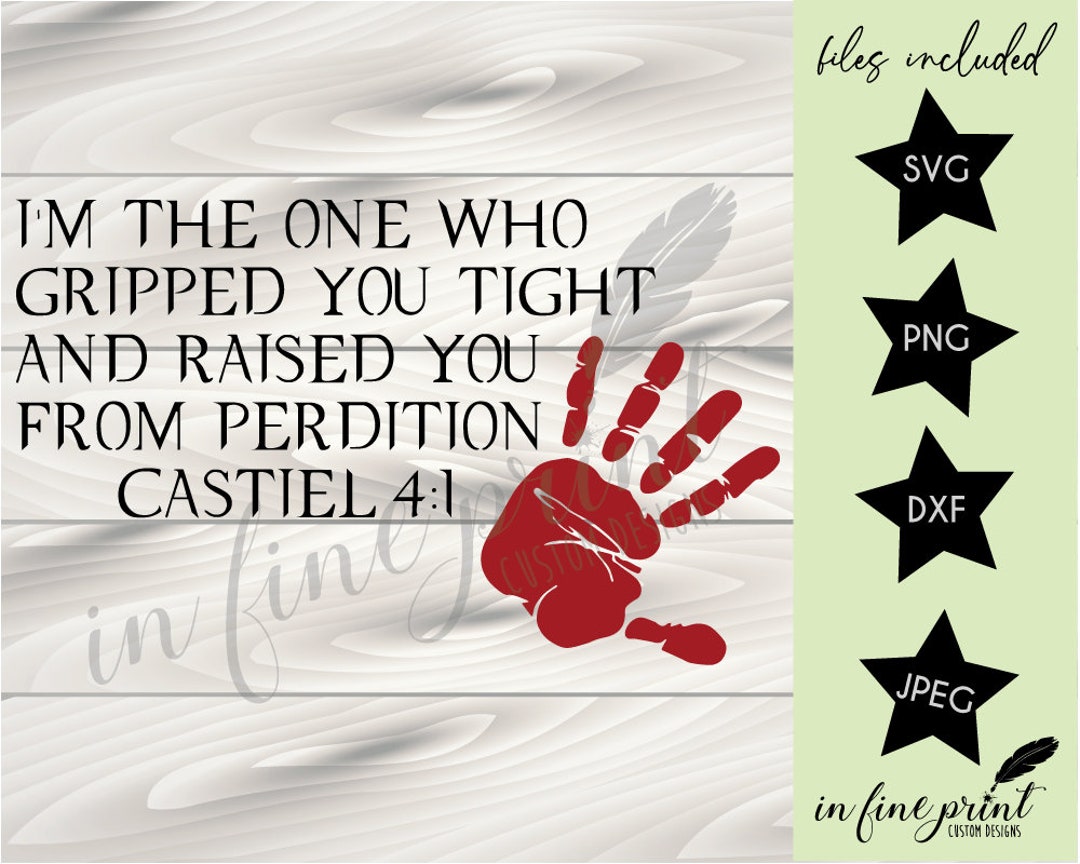 Supernatural Castiel Handabdruck / Digital Download SVG PNG ...