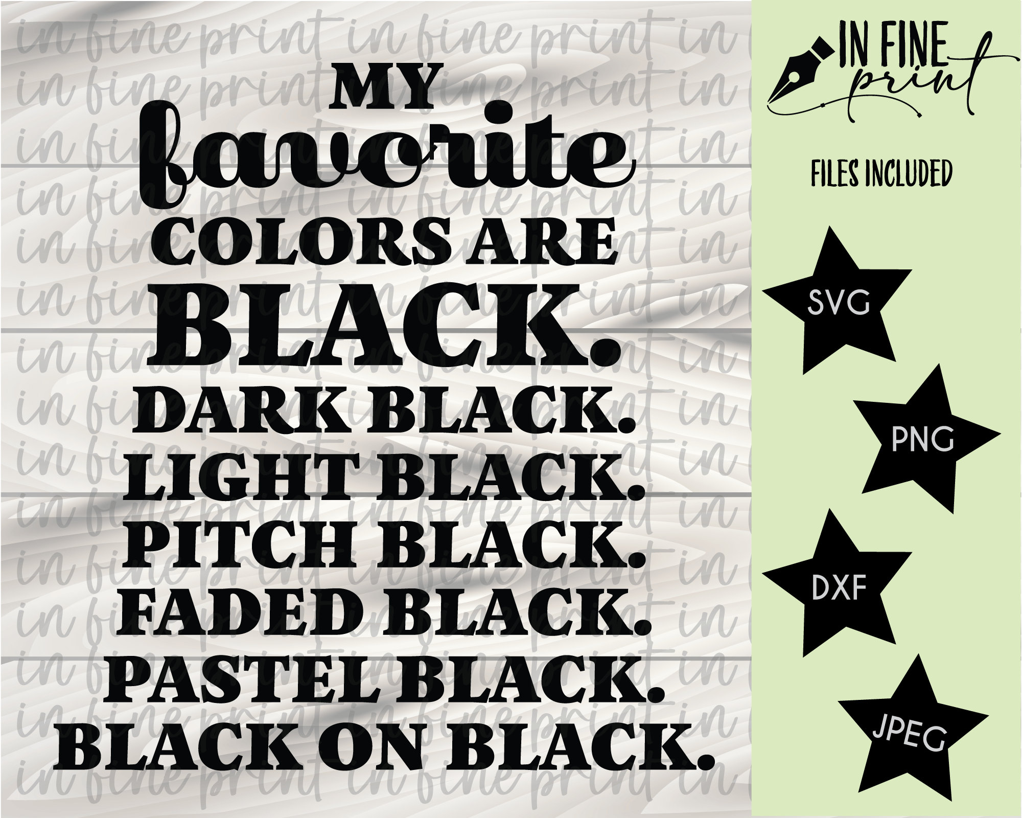 My Favorite Color is Black SVG PNG Digital Download Color is - Etsy