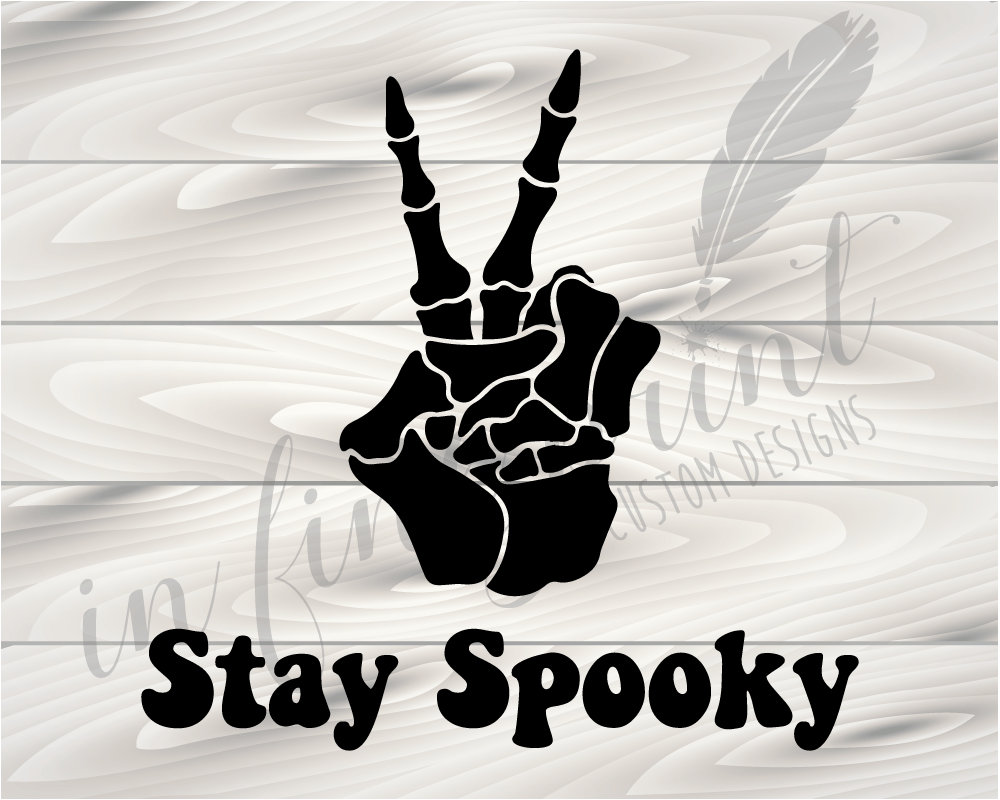 Stay Spooky // Skull Peace Sign // Spooky Skeleton SVG PNG - Etsy