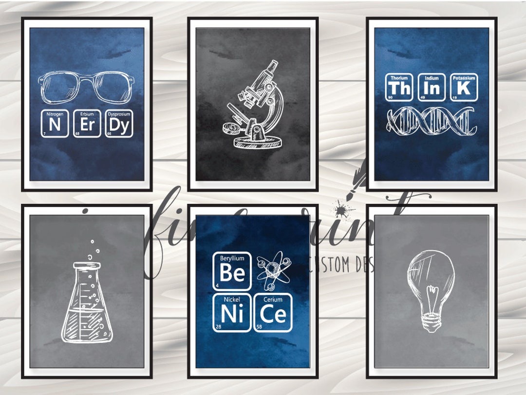 Science Classroom Set - Instant Download - Science Nerdy Elements Set ...