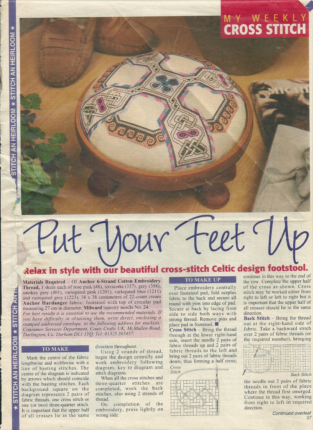 Celtic Cross Stitch Stool - Etsy