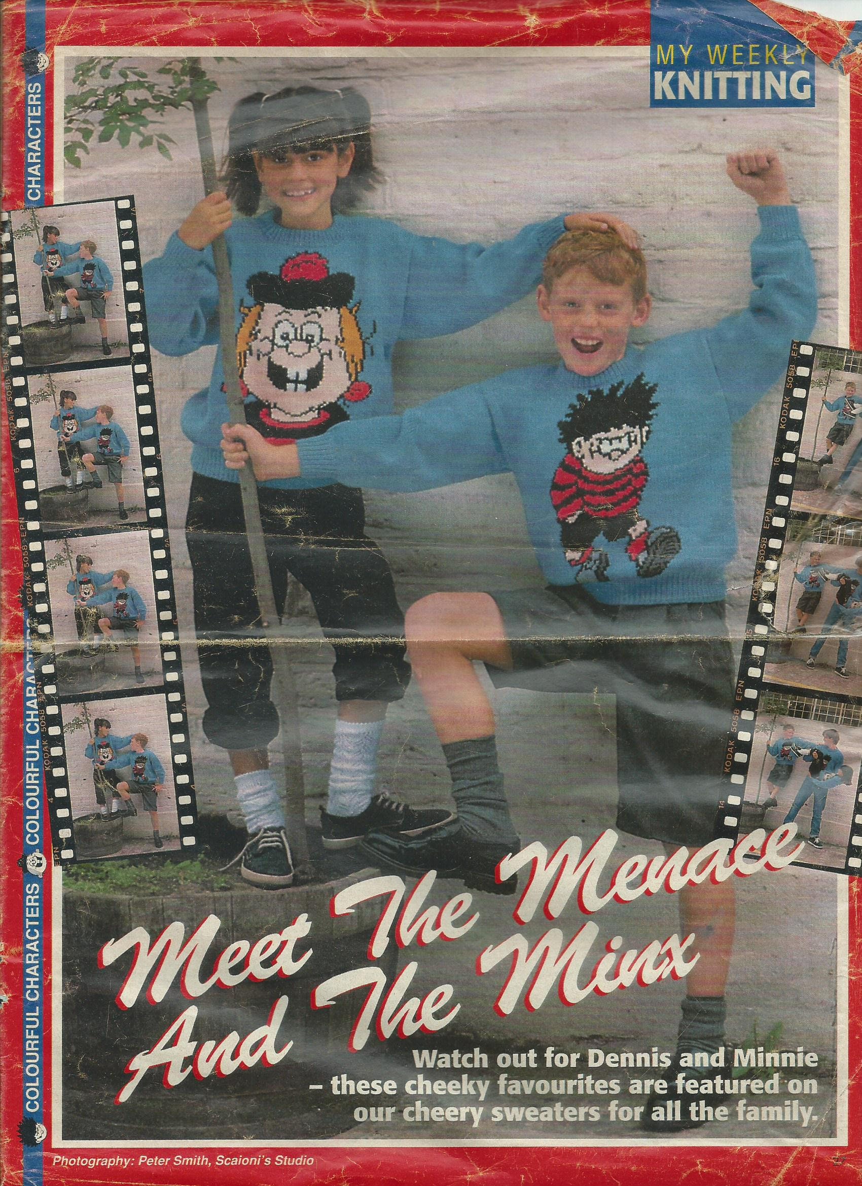 Dennis the Menace and Mini the Minx Sweater Pattern Knit - Etsy UK