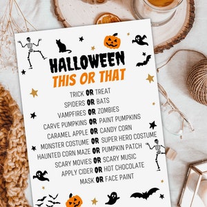 Halloween This or That Printable Kids Halloween Games - Etsy