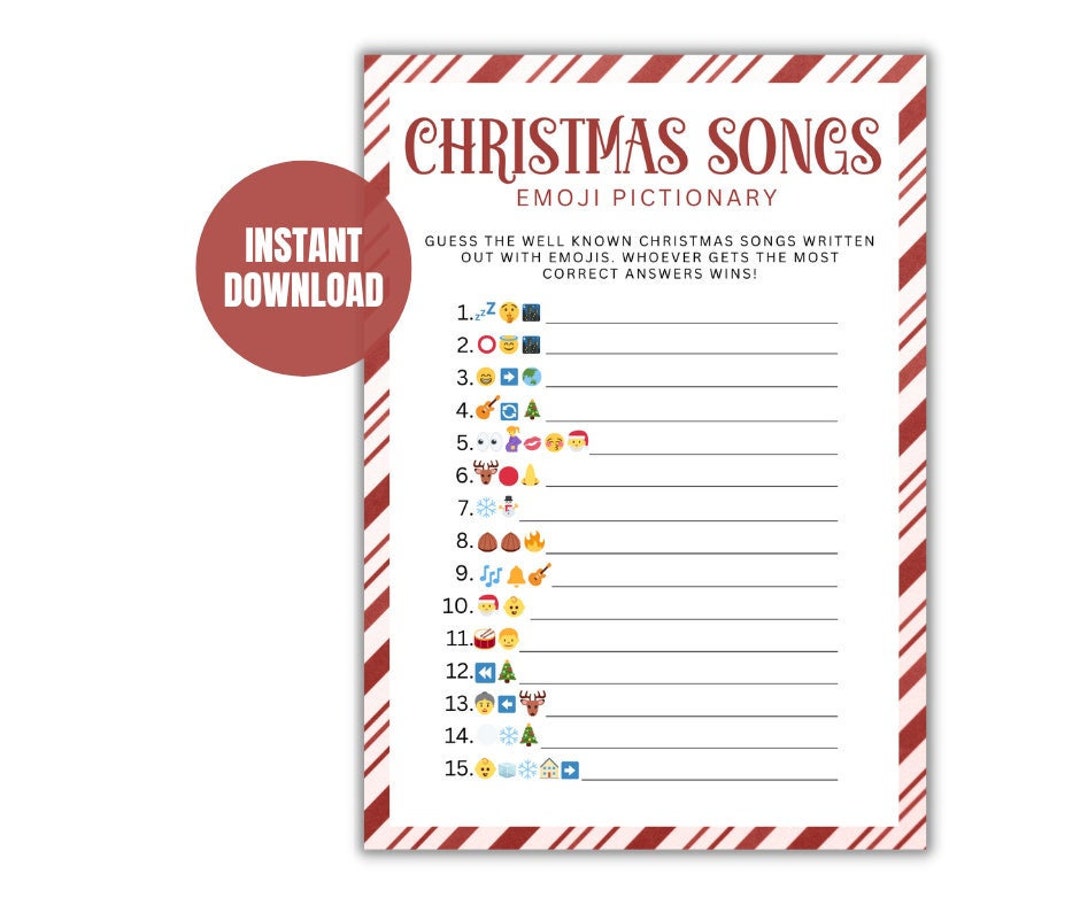 Christmas Emoji Game, Christmas Songs Emoji Pictionary, Christmas ...