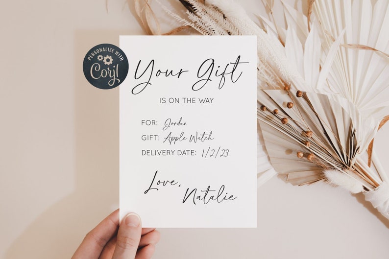 Delayed Christmas Gift Printable, Minimalist Delayed Gift Voucher ...