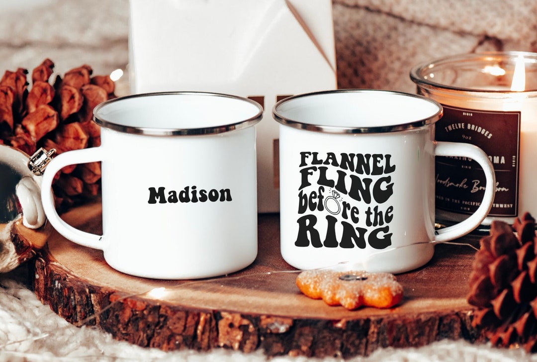 Custom Flannel Fling Bachelorette Mugs Camping Mugs Bach - Etsy