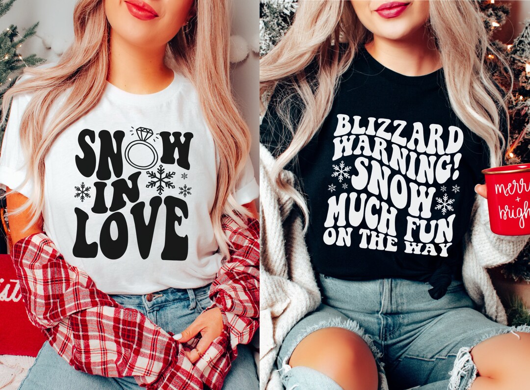 Snow in Love Winter Bachelorette Party Shirts, Christmas Bach Party ...
