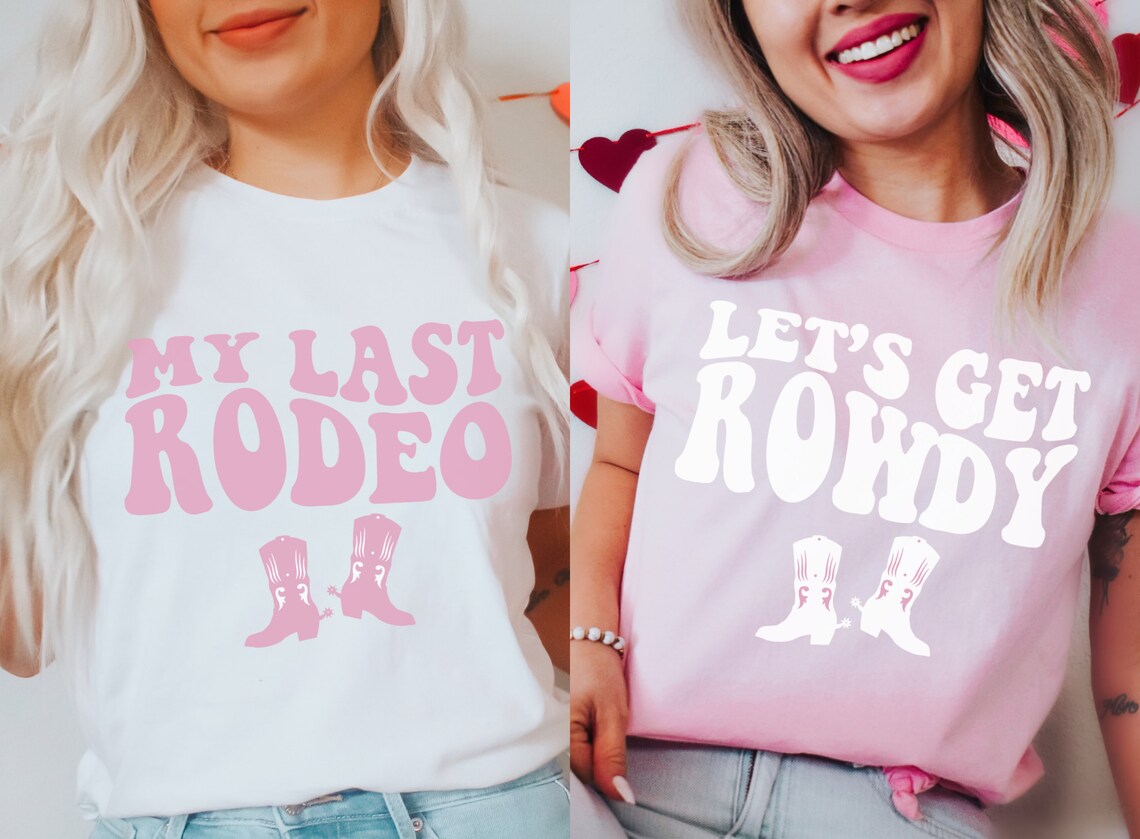 Pink Country Bachelorette Party Shirts Brides Last Rodeo - Etsy