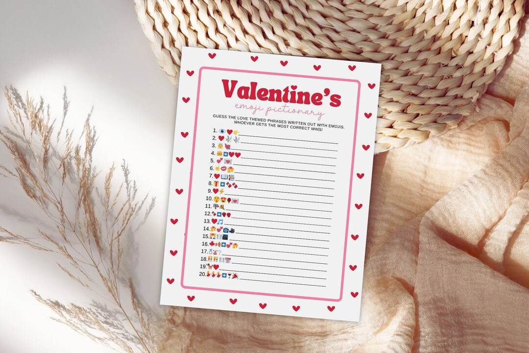 Valentines Emoji Game, Emoji Pictionary, Valentines Day Game, Printable ... Valentines Emoji Game, Emoji Pictionary, Valentines Day Game, Printable ...