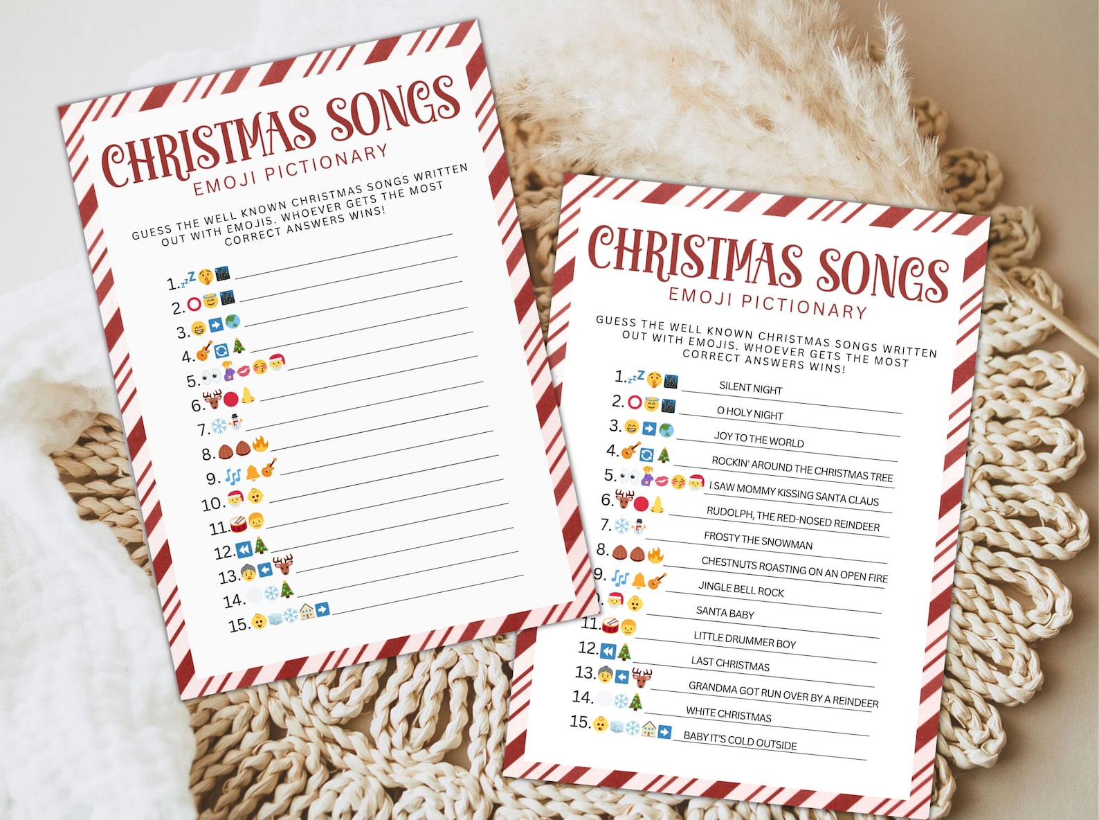 Christmas Emoji Game Christmas Songs Emoji Pictionary - Etsy