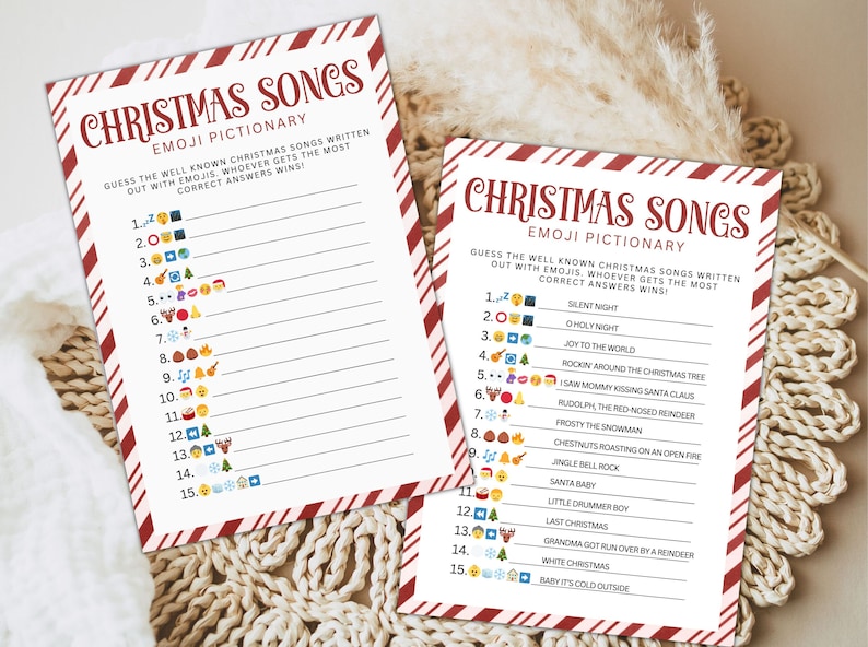 Christmas Emoji Game Christmas Songs Emoji Pictionary - Etsy