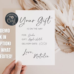 Delayed Christmas Gift Printable, Minimalist Delayed Gift Voucher ...