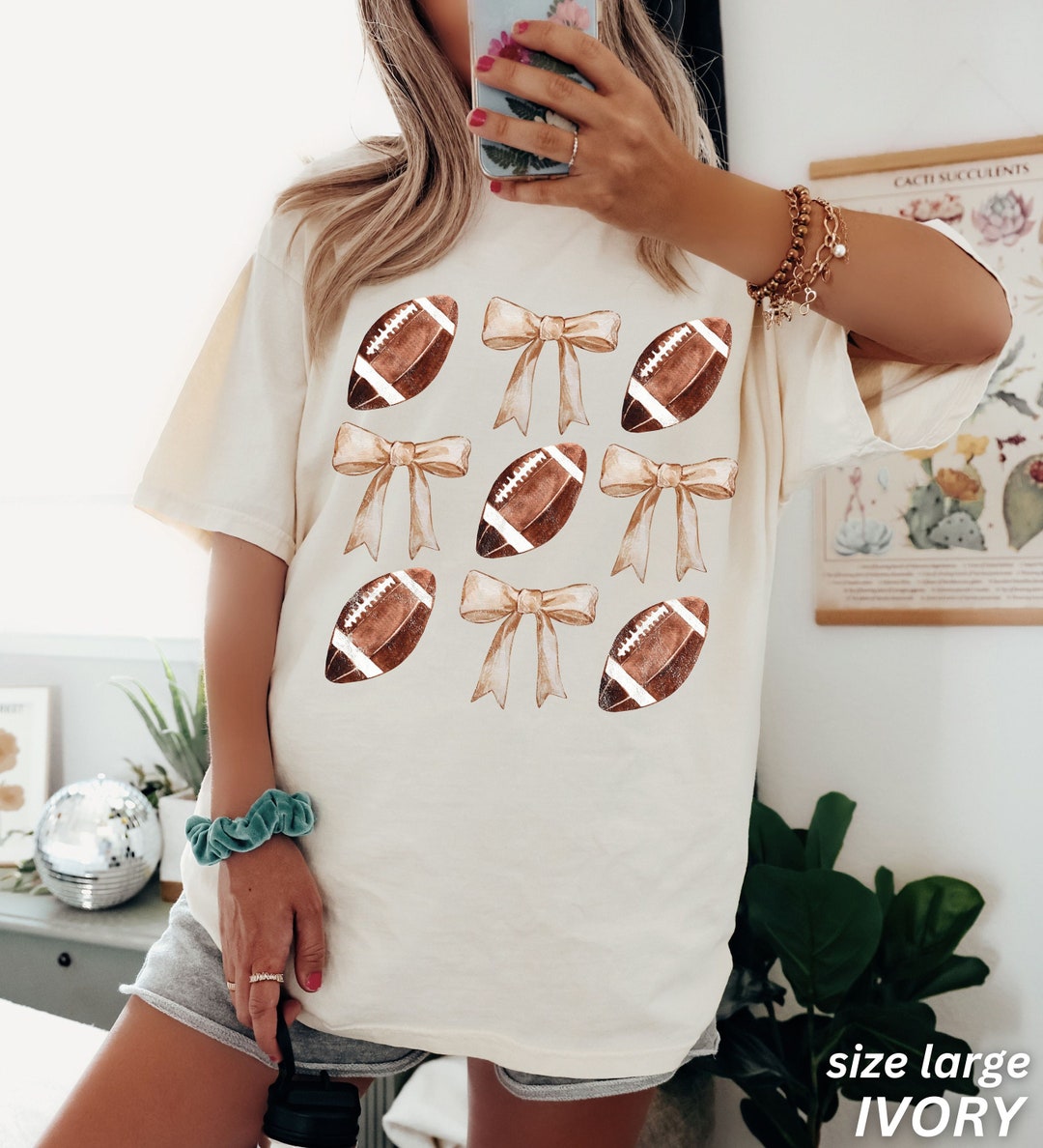Fall Football Shirt, Coquette Bow Football Shirt, Girly Football Shirt ...
