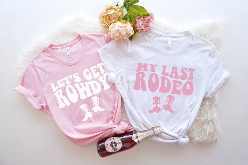 Pink Country Bachelorette Party Shirts Brides Last Rodeo - Etsy