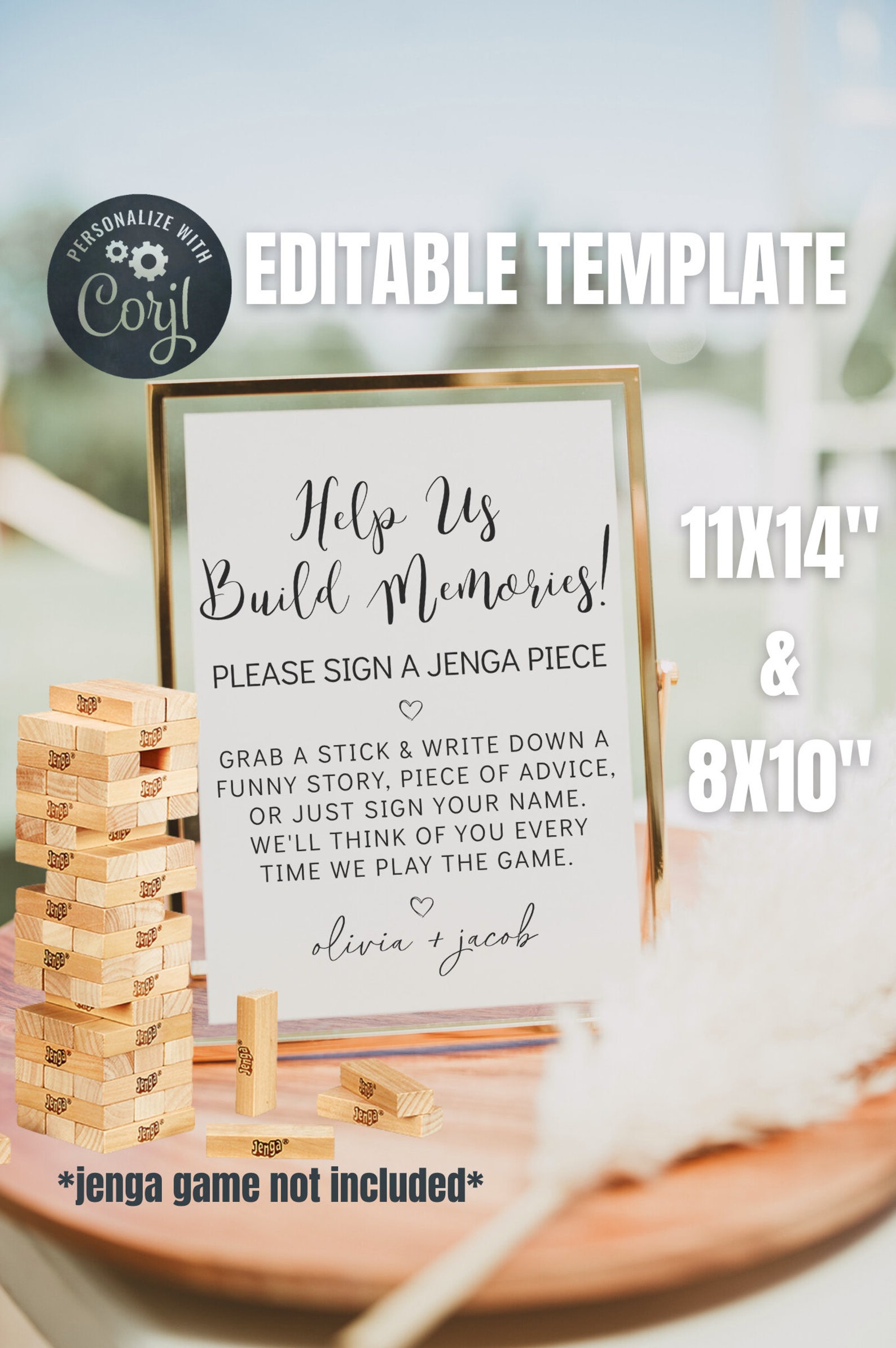 Jenga Guest Book Sign Jenga Game Wedding Sign Wedding - Etsy