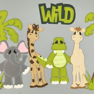Wild Animal Handmade Paper Piecing Set of 7 for Zoo Scrapbook Pages or ...