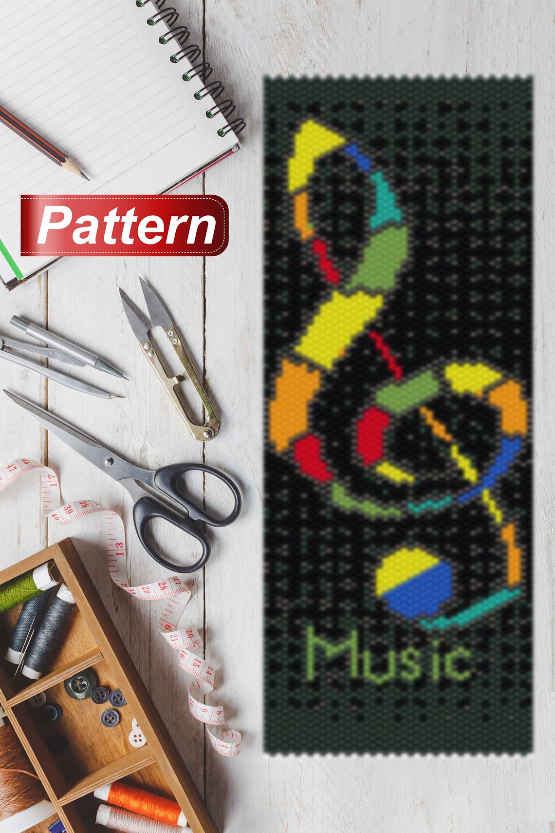 Music Pattern Music Note Peyote Pattern Download Musical Instrument ...