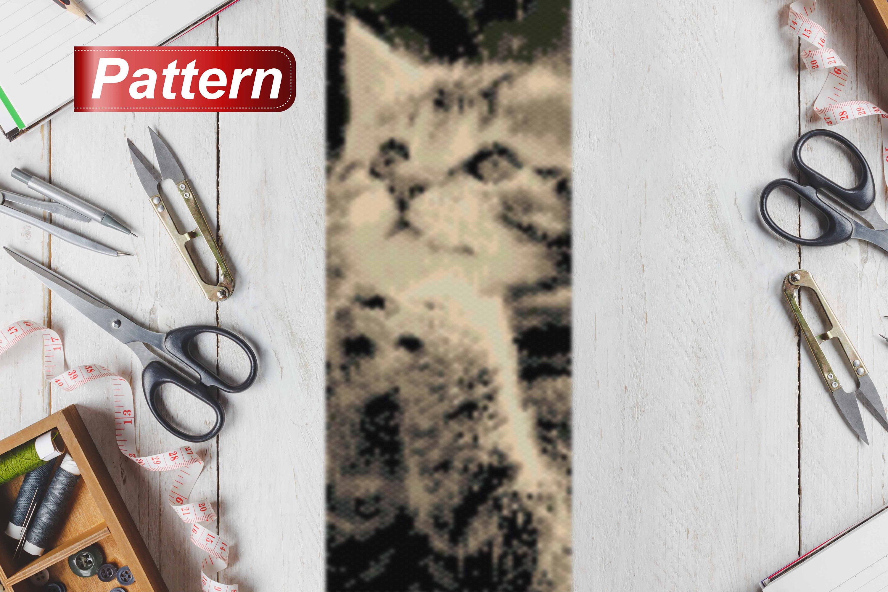 Cat Peyote Pattern Peyote Animals Bracelet Patterns Beading Cat Kitten ...