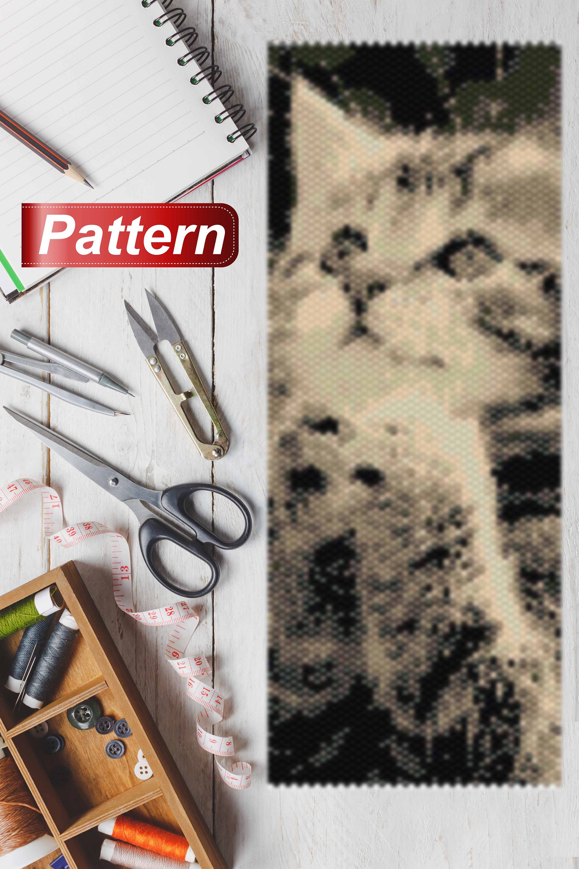 Cat Peyote Pattern Peyote Animals Bracelet Patterns Beading Cat Kitten ...